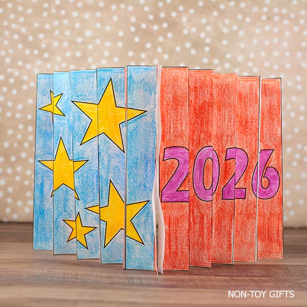 2026 New Year Agamograph Craft Printable for Kids – Non-Toy Gifts