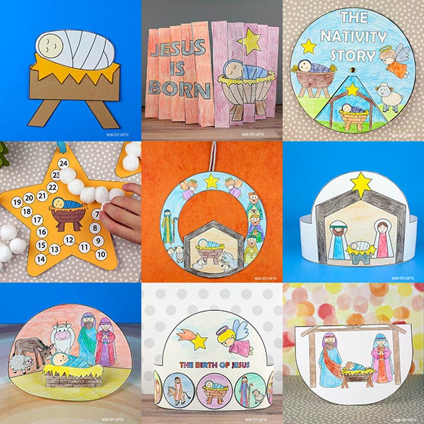 Nativity Craft Printable Bundle for Kids | Christmas Bible Activities ...