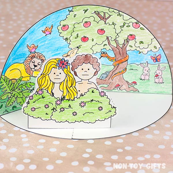 Adam and Eve Printable Diorama Craft for Kids – Bible Story Activity f ...