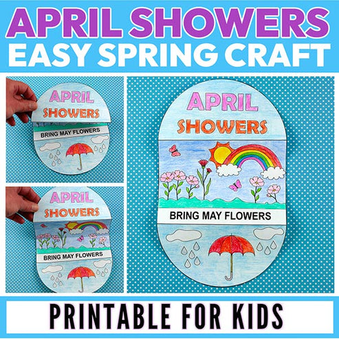 April Showers Bring May Flowers Craft | Fun Spring Printable for Kids ...
