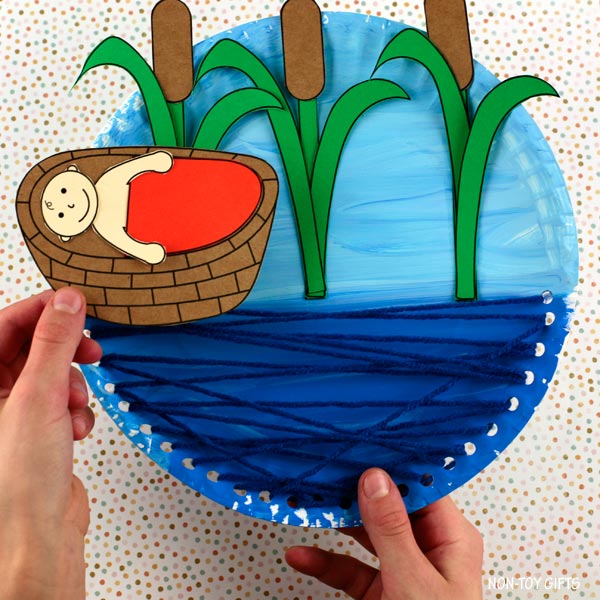 Baby Moses Paper Plate and Yarn Interactive Craft – Non-Toy Gifts