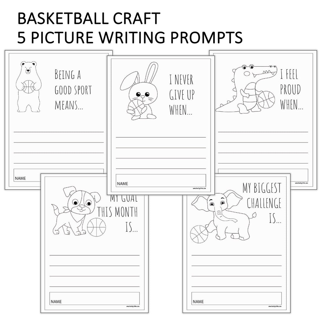 Basketball Craft for Kids – March Madness Printable Headband & Writing ...