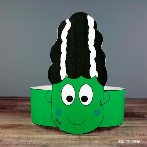 Frankenstein's Bride Paper Hat - Halloween Coloring Crown – Non-Toy Gifts