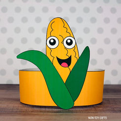 Corn Paper Hat - Fall Coloring Crown - Autumn Headband – Non-Toy Gifts