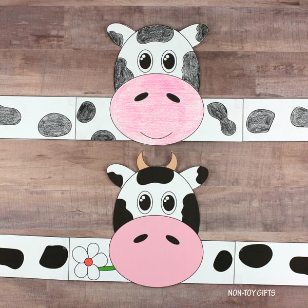 Cow Paper Hat - Farm Animal Headband - Coloring Crown Activity – Non ...