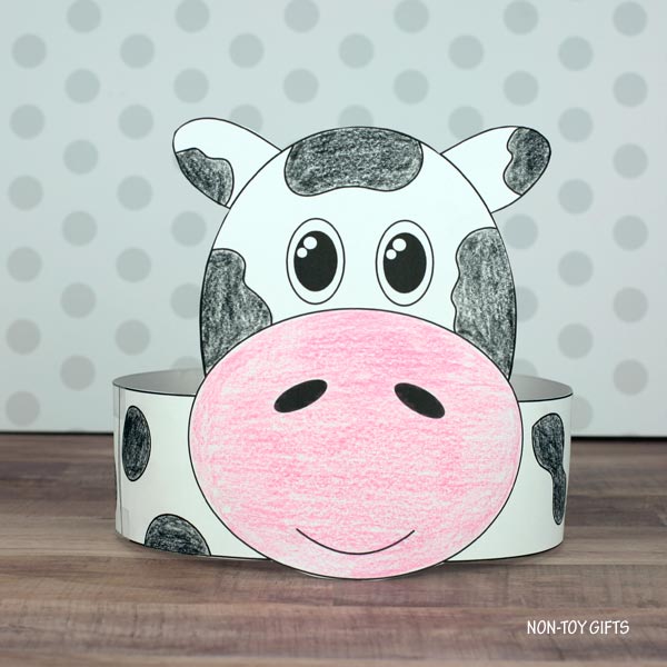 Cow Paper Hat - Farm Animal Headband - Coloring Crown Activity – Non ...