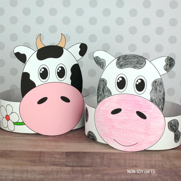 Cow Paper Hat - Farm Animal Headband - Coloring Crown Activity – Non ...