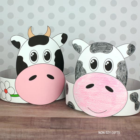 Cow Paper Hat - Farm Animal Headband - Coloring Crown Activity – Non ...