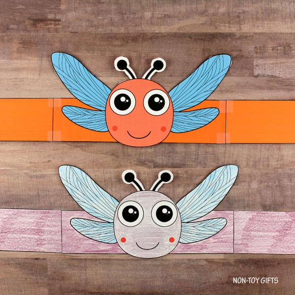 Dragonfly Headband - Insect Paper Hat - Spring Coloring Crown Activity ...