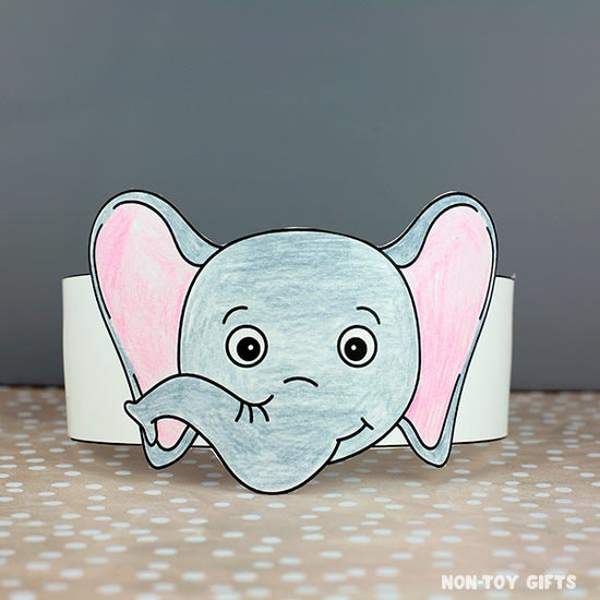 Elephant Headband - Animal Paper Hat – Non-Toy Gifts