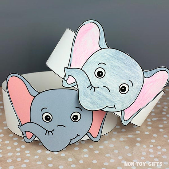 Elephant Headband - Animal Paper Hat – Non-Toy Gifts