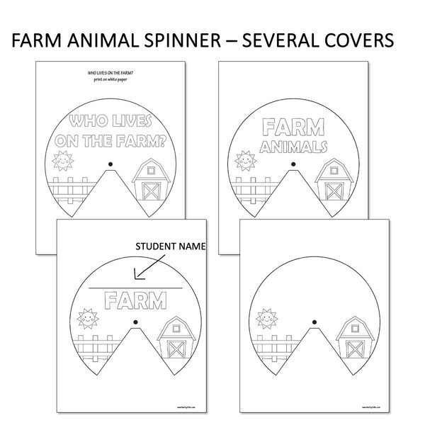 Farm Animals Craft | Spinner Printable | 10 Animals – Non-Toy Gifts