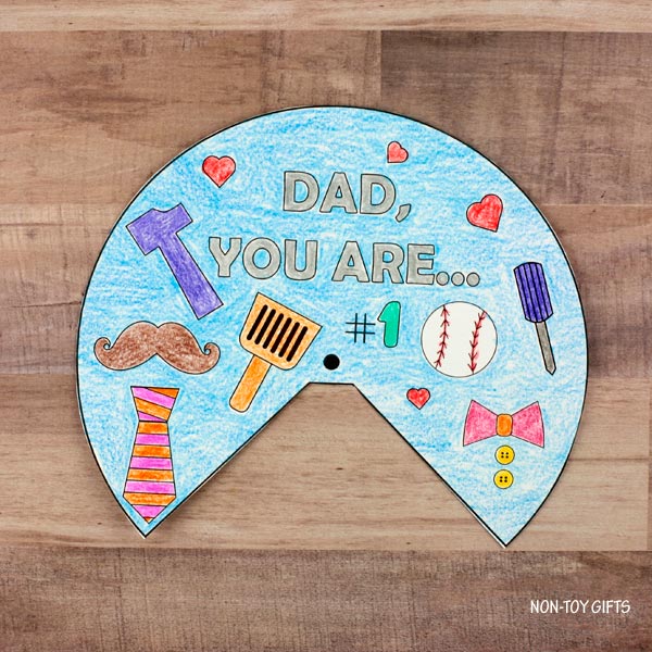 Father's Day Coloring Spinner Wheel Craft – Non-Toy Gifts