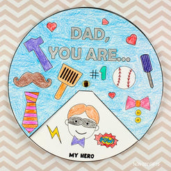 Father's Day Coloring Spinner Wheel Craft – Non-Toy Gifts