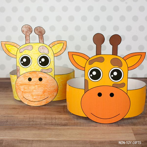 Giraffe Paper Hat- Zoo Animal Coloring Crown - Jungle Animal Headband ...