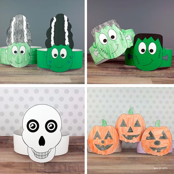 Halloween Headband Craft Bundle – 12 Printable Paper Hats for Kids ...