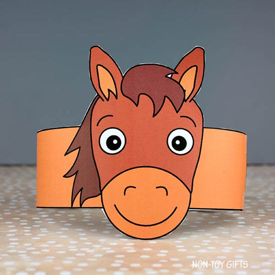Horse Paper Hat - Farm Animal Craft - Coloring Activity – Non-Toy Gifts