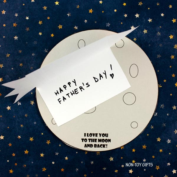I Love You to the Moon and Back - Card for Mom or Dad – Non-Toy Gifts
