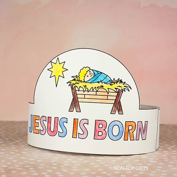 Jesus Is Born Craft - Nativity Paper Hat – Non-Toy Gifts