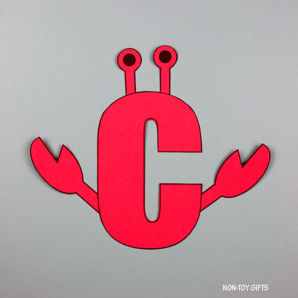 Letter C Craft - C is for Crab- Uppercase Letter C – Non-Toy Gifts