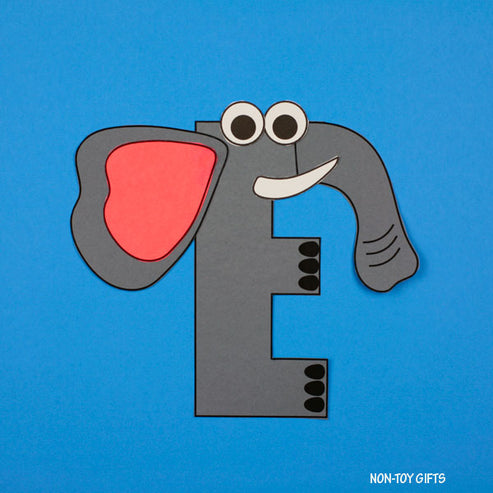 Letter E Craft - E is for Elephant- Uppercase Letter E – Non-Toy Gifts
