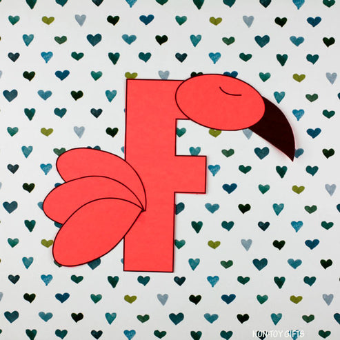 Letter F Craft - F is for Flamingo- Uppercase Letter F – Non-Toy Gifts