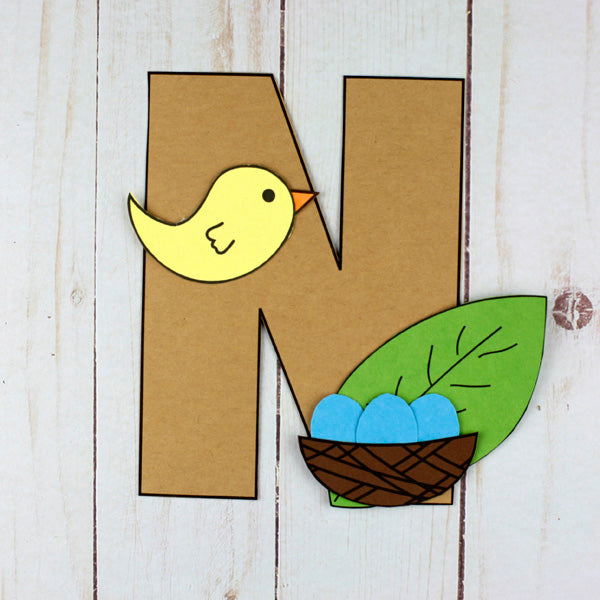 Letter N Craft - N is for Nest- Uppercase Letter N – Non-Toy Gifts