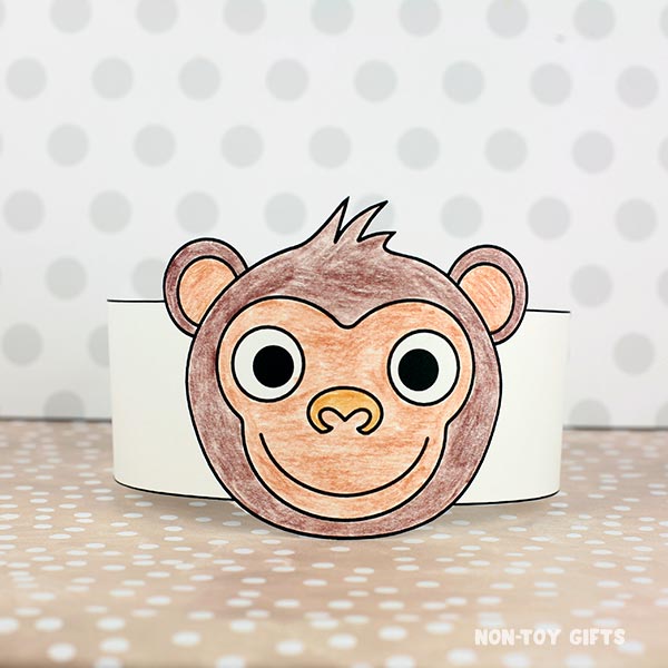 Monkey Headband - Animal Paper Hat – Non-Toy Gifts