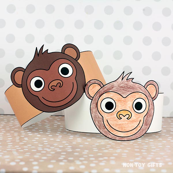 Monkey Headband - Animal Paper Hat – Non-Toy Gifts