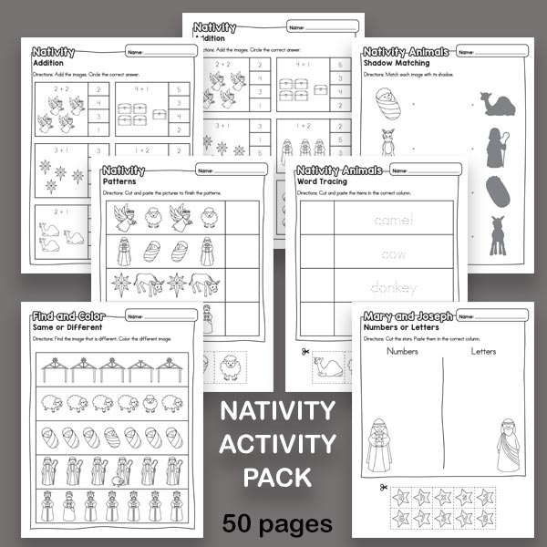 Preschool Nativity Activity Pack – Non-Toy Gifts