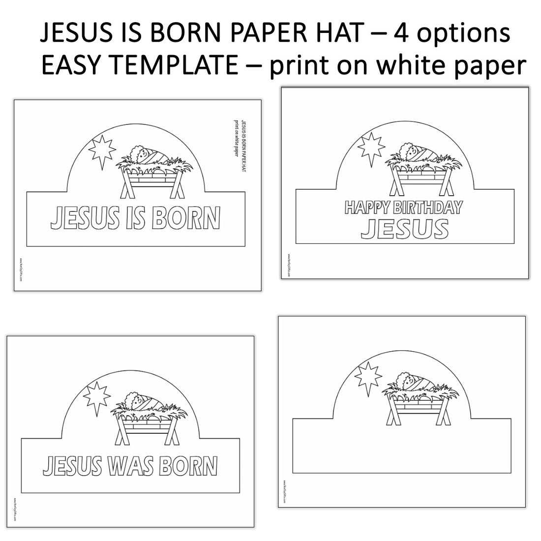 Jesus Is Born Craft - Nativity Paper Hat – Non-Toy Gifts