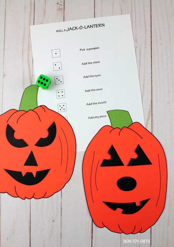 Roll A Jack-O-Lantern Craft and Game – Non-Toy Gifts
