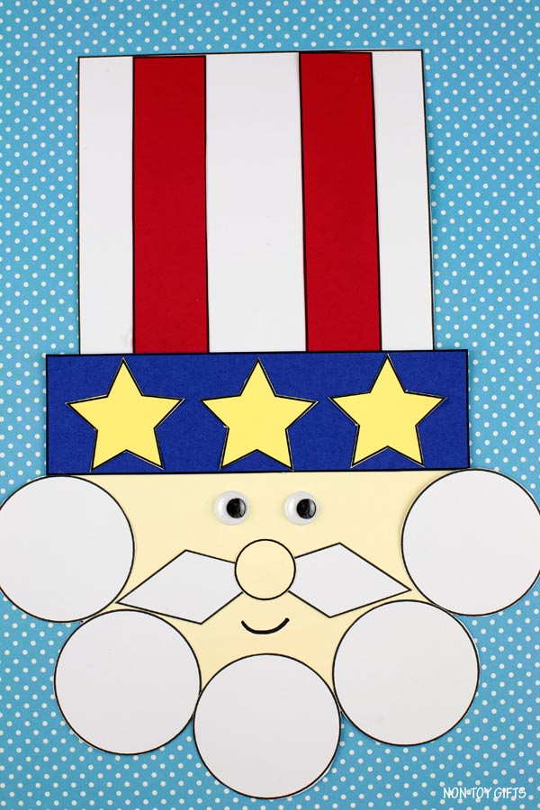 Shape Uncle Sam Craft - 4th of July Craft – Non-Toy Gifts