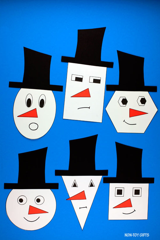 Shape Snowman Craft - Winter Snowman Craft – Non-Toy Gifts