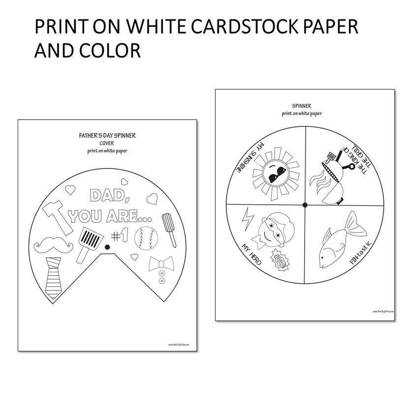 Father's Day Coloring Spinner Wheel Craft – Non-Toy Gifts