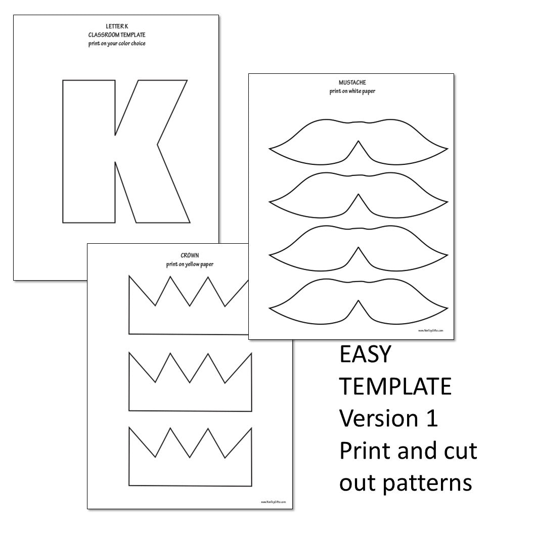 Letter K Craft - K is for King- Uppercase Letter K – Non-Toy Gifts
