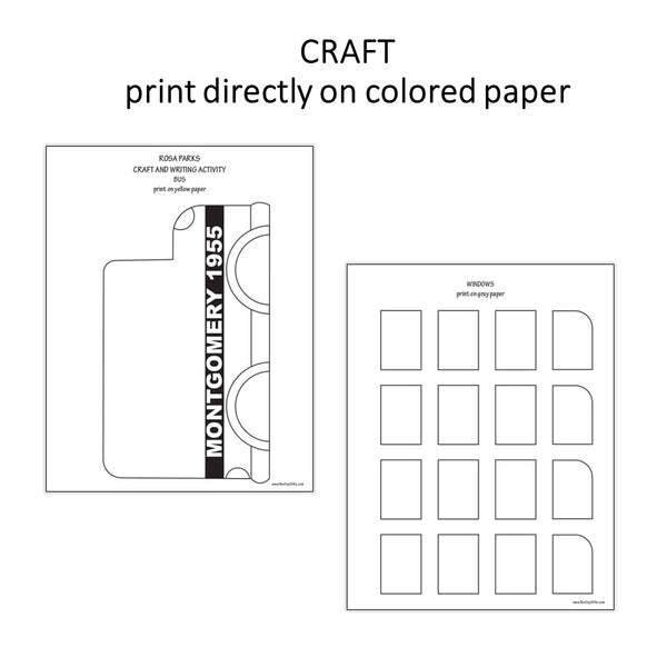 Rosa Parks Craft and Writing Activity with Timeline – Non-Toy Gifts