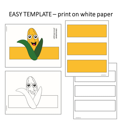 Corn Paper Hat - Fall Coloring Crown - Autumn Headband – Non-Toy Gifts