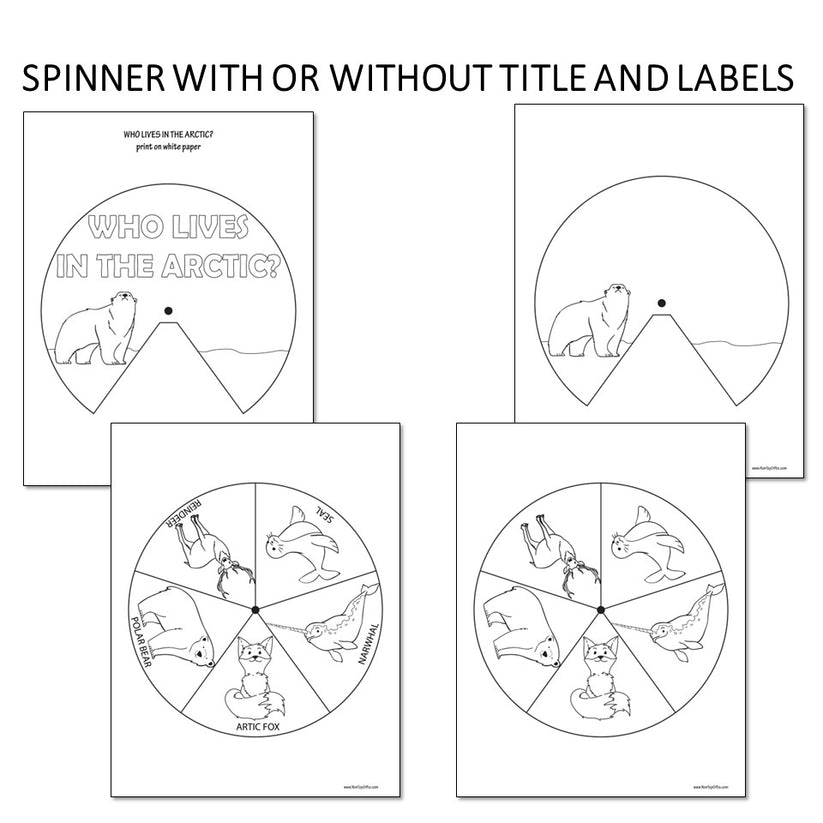 Who Lives in the Arctic? Animal Spinner Craft Printable for Kids – Non ...