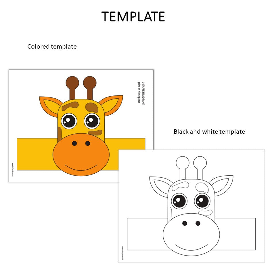 Giraffe Paper Hat- Zoo Animal Coloring Crown - Jungle Animal Headband ...