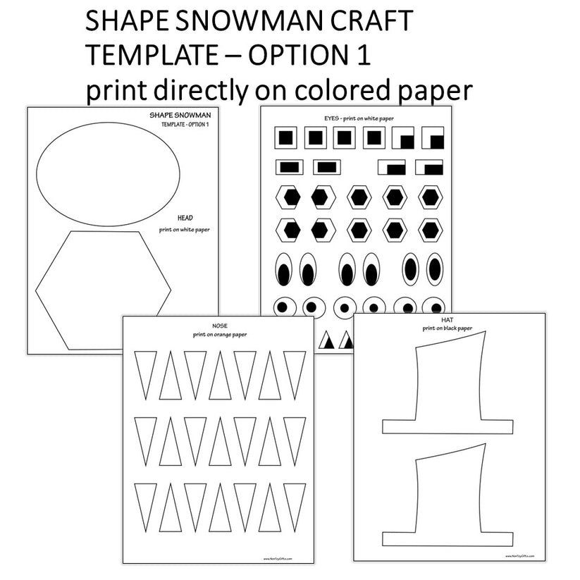 Shape Snowman Craft - Winter Snowman Craft – Non-Toy Gifts