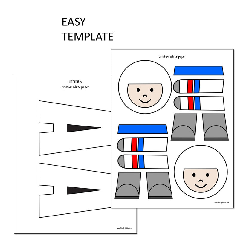 Letter A Craft - A is for Astronaut - Uppercase Letter A – Non-Toy Gifts