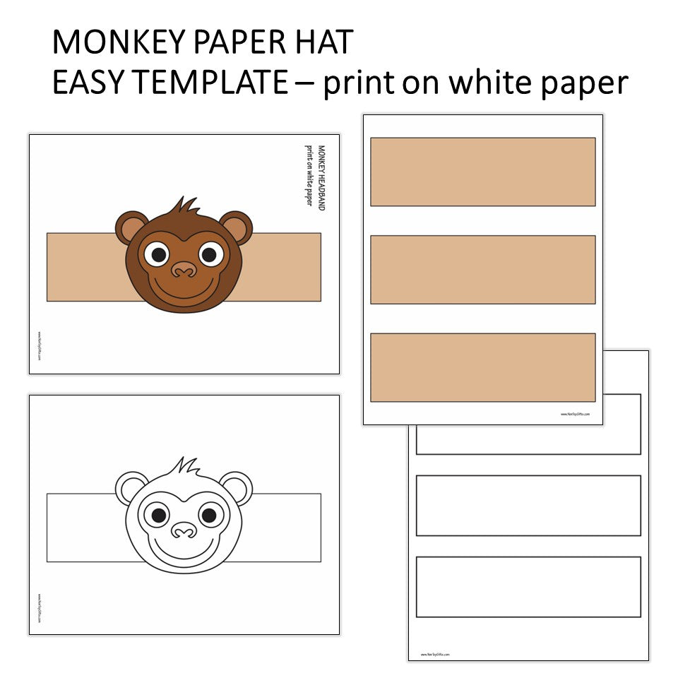 Monkey Headband - Animal Paper Hat – Non-Toy Gifts