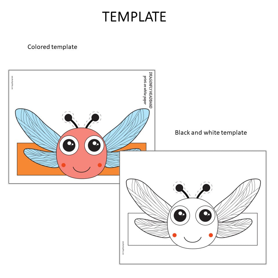 Dragonfly Headband - Insect Paper Hat - Spring Coloring Crown Activity ...