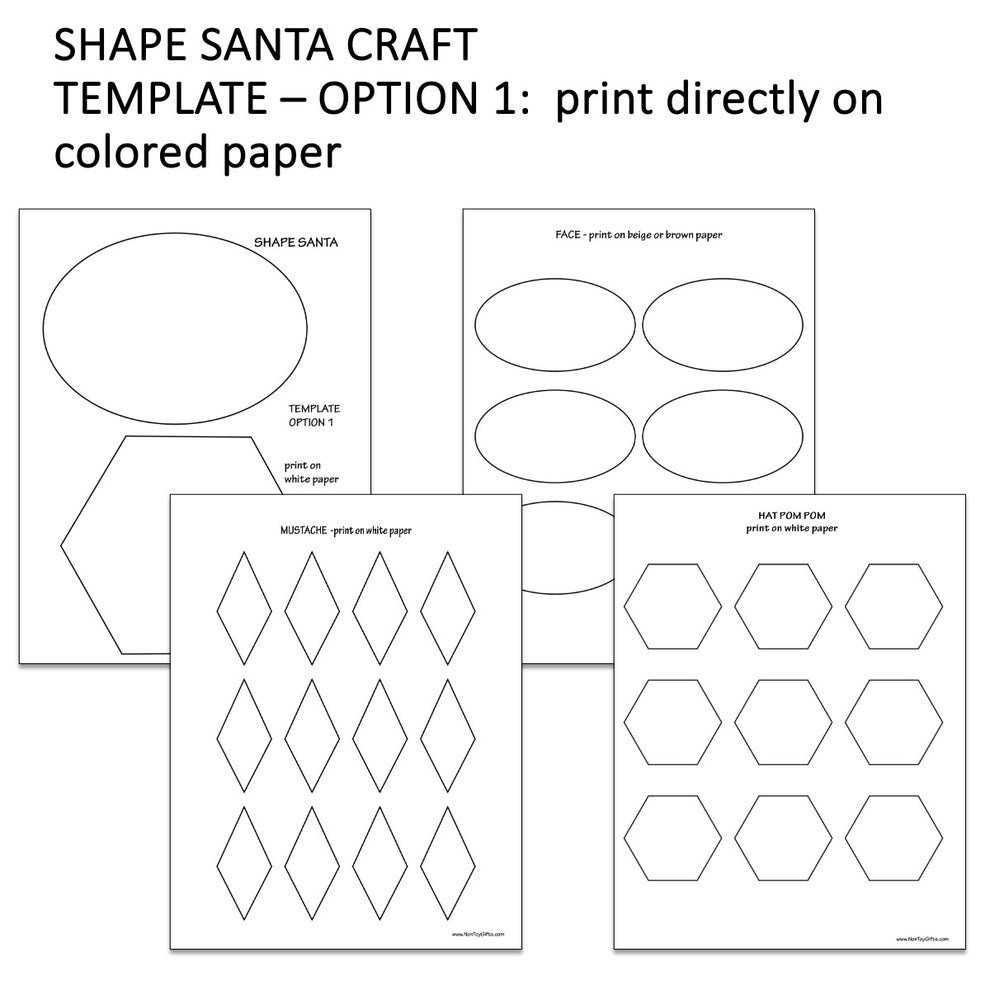 Santa Shape Craft - 7 Shapes – Non-Toy Gifts