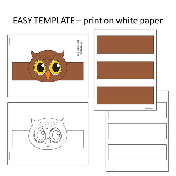 Owl Paper Hat - Fall Coloring Crown - Autumn Headband – Non-Toy Gifts