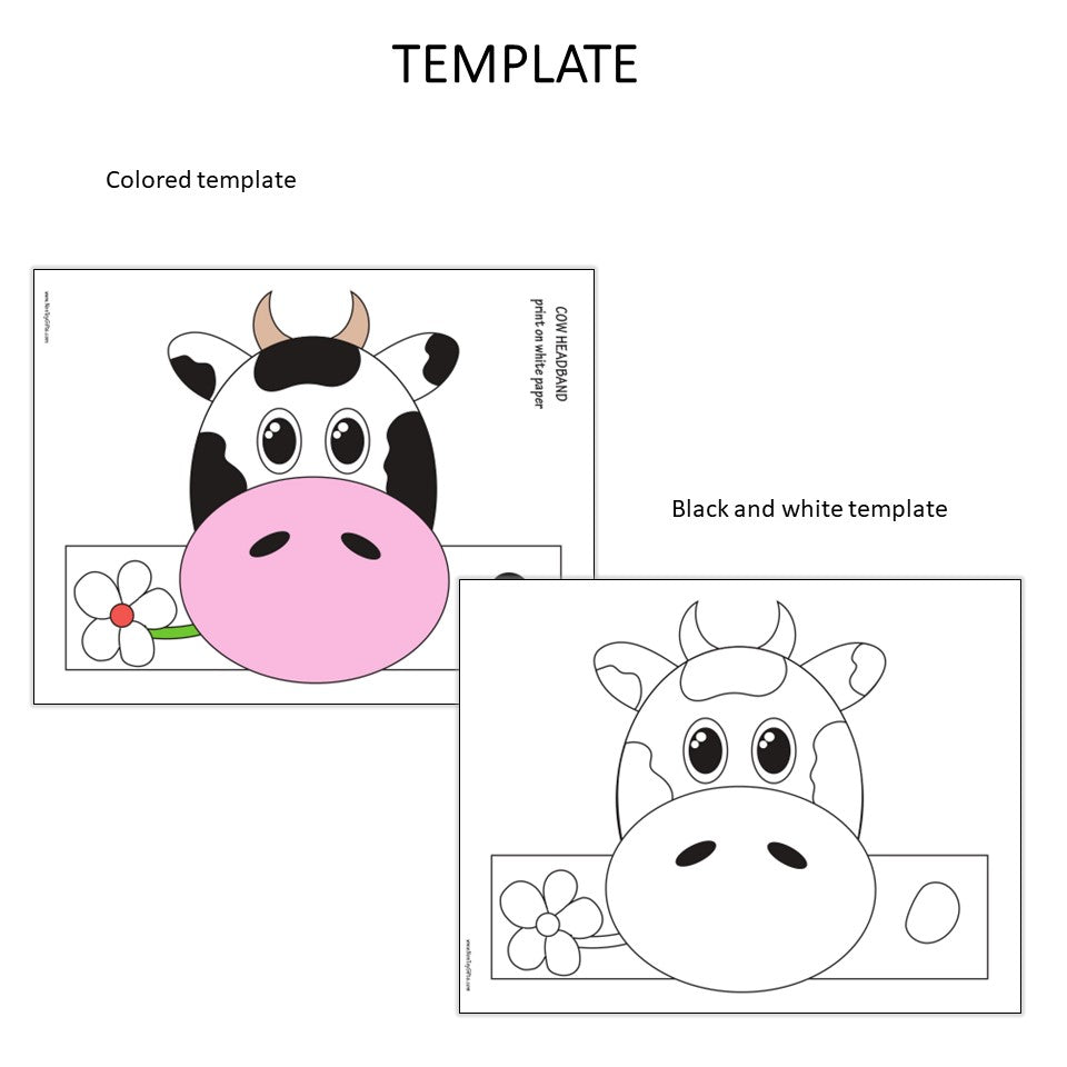 Cow Paper Hat - Farm Animal Headband - Coloring Crown Activity – Non ...
