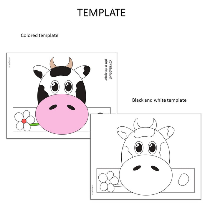 Cow Paper Hat - Farm Animal Headband - Coloring Crown Activity – Non ...