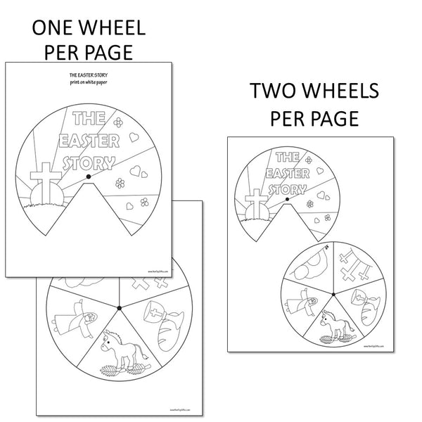 The Easter Story Craft - Easter Sunday School Craft - Coloring Wheel S ...