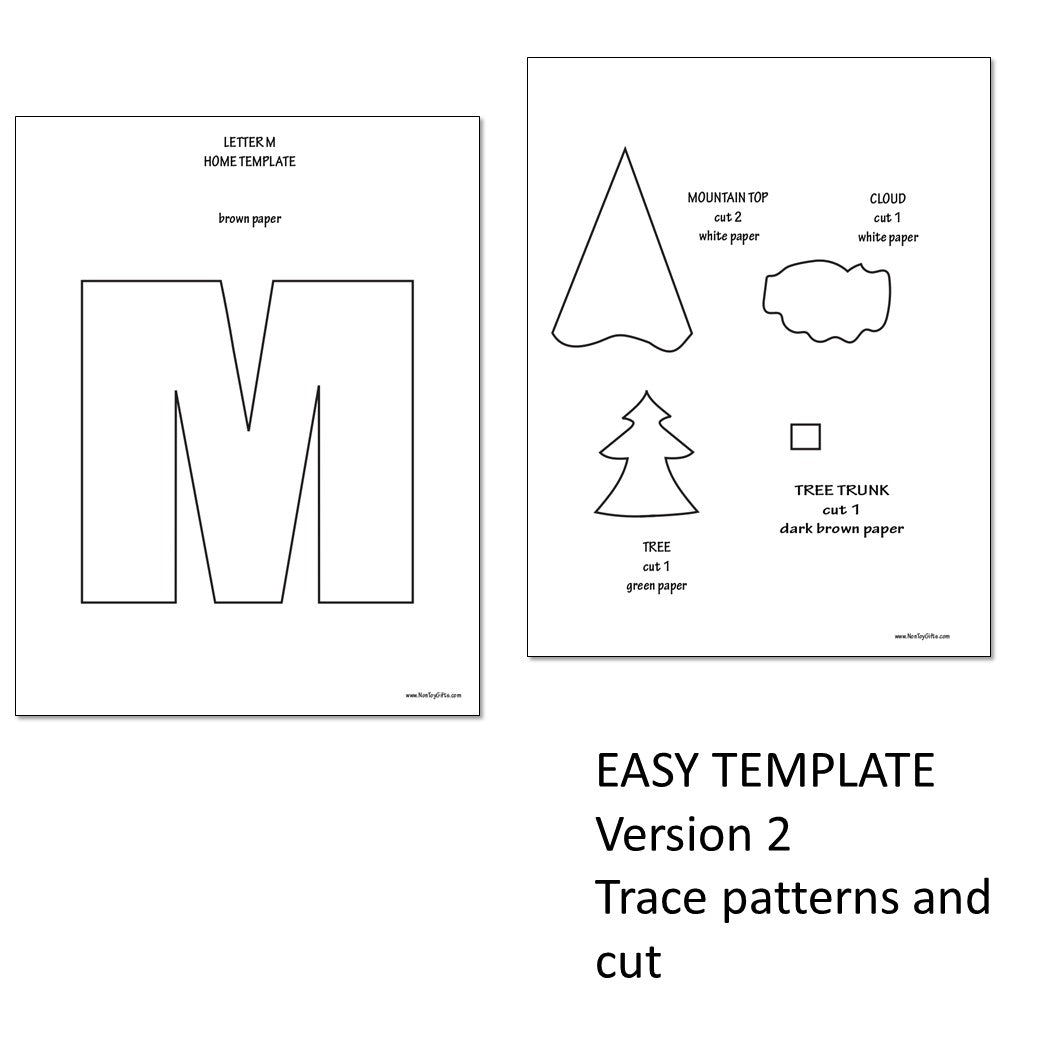 Letter M Craft - M is for Mountain - Uppercase Letter M – Non-Toy Gifts